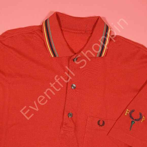 Fred Perry | Shirts | Fred Perry Shirt Mens Large Red Polo Mesh Tipped ...